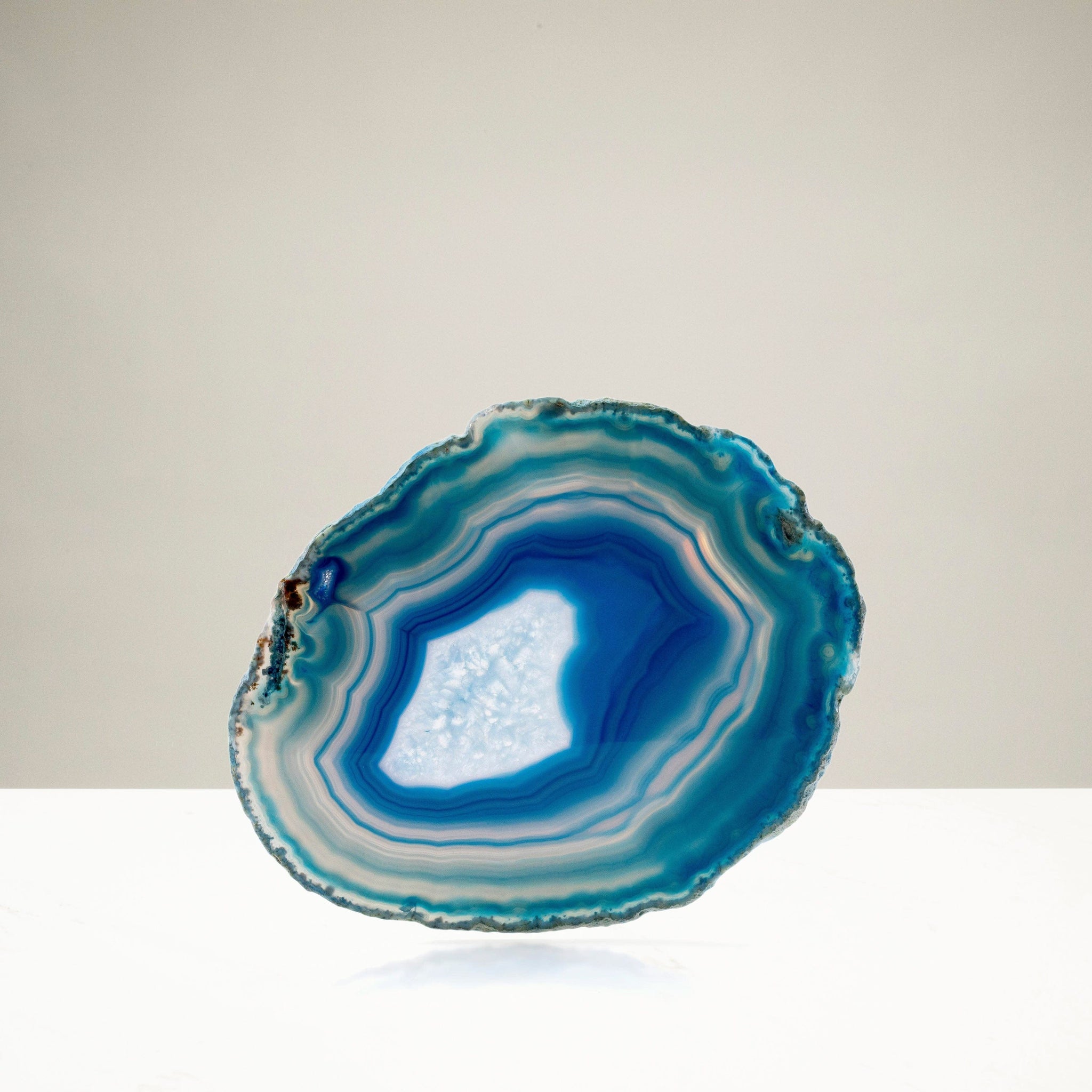 KALIFANO | Beautiful Blue Agate Slice Drink Coasters for Your Home