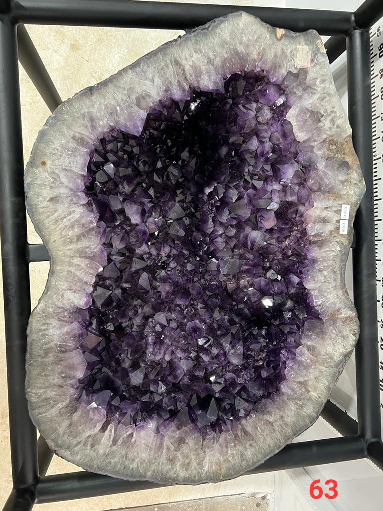 KALIFANO | Natural Amethyst Crystal Geode Table from Brazil - 41"