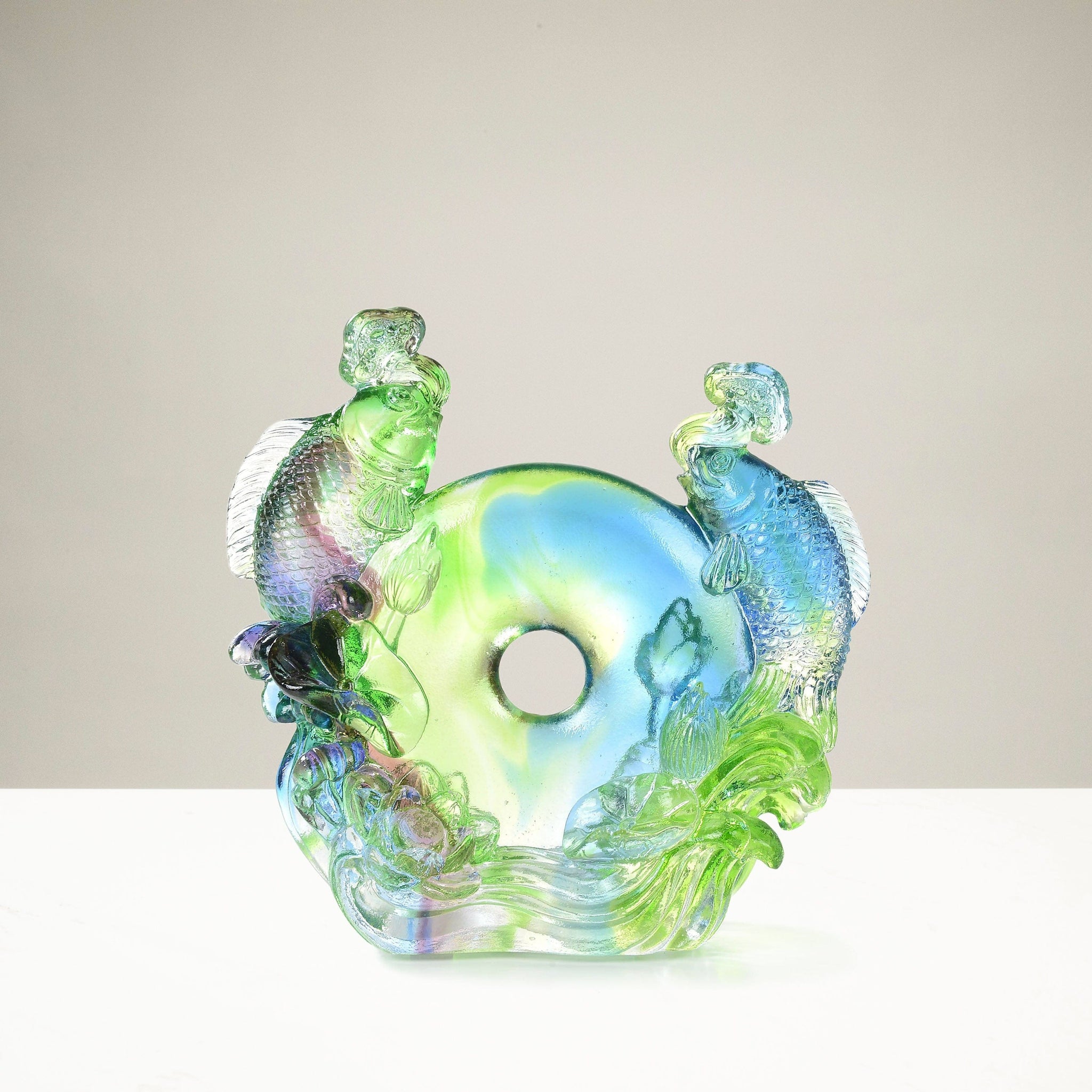 KALIFANO | Fish Stream of Life Crystal Carving - Abundance & Prosperity