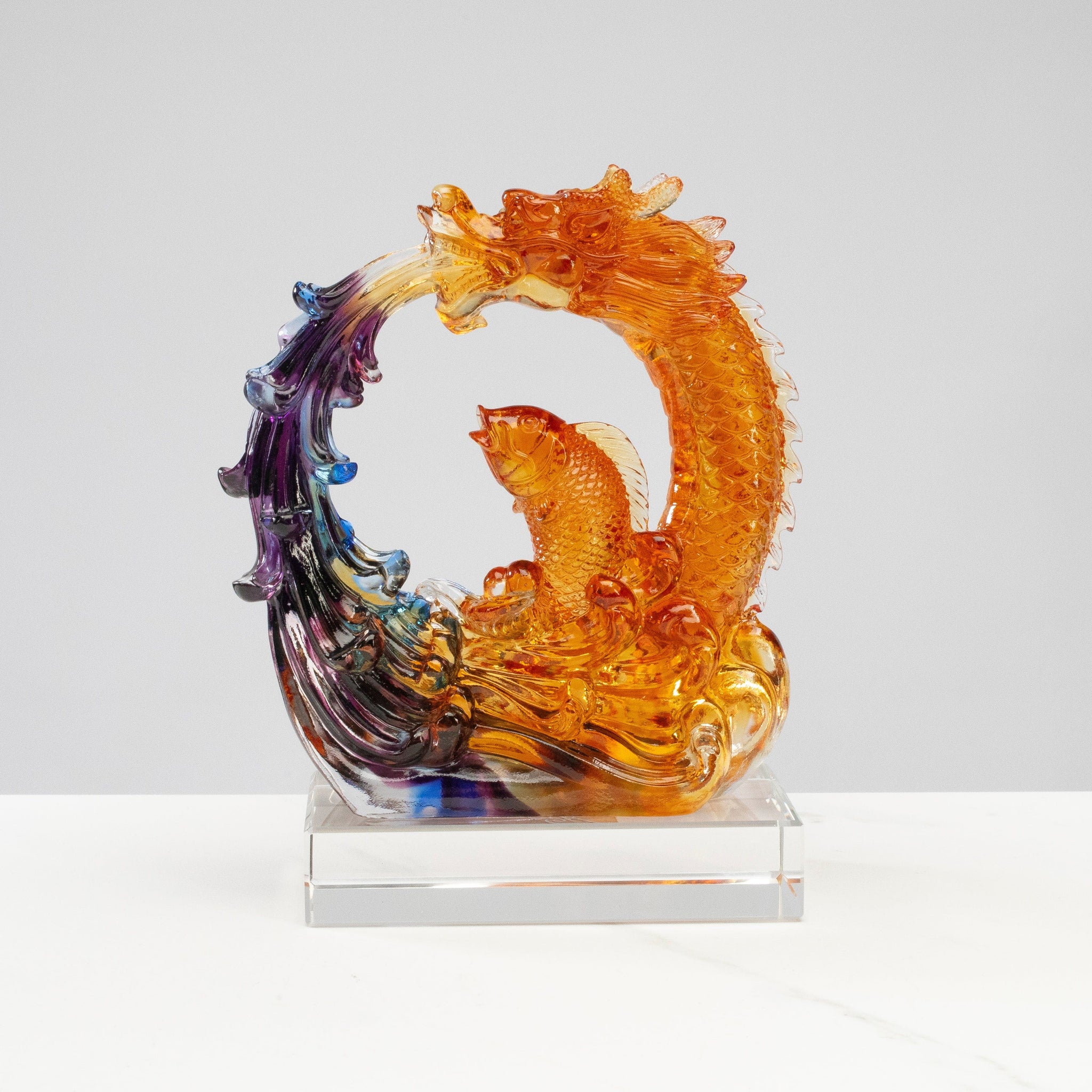 KALIFANO | Fish Stream of Life Crystal Carving - Abundance & Prosperity