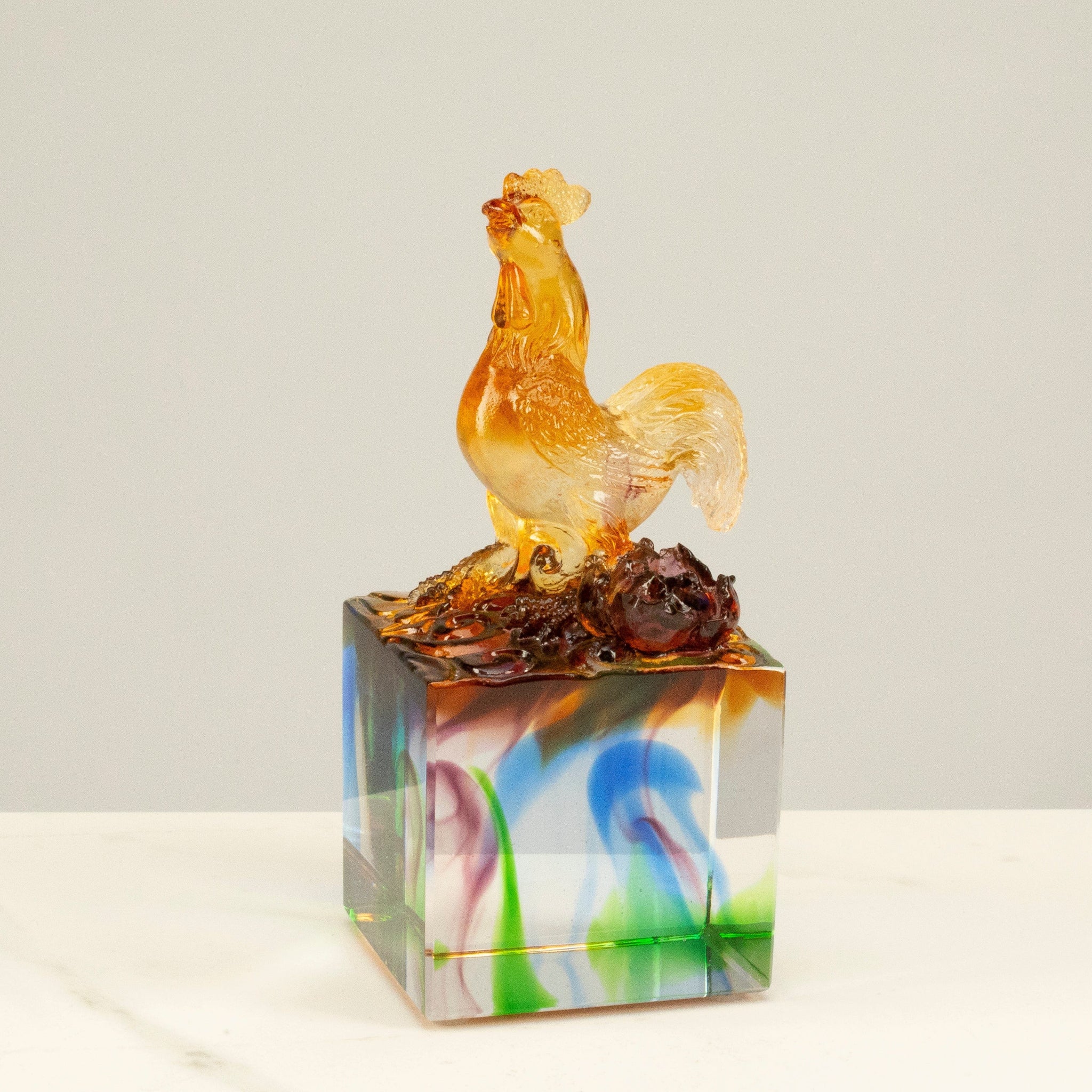 KALIFANO | Rooster Crystal Carving - Symbol of Vigilance & Positivity