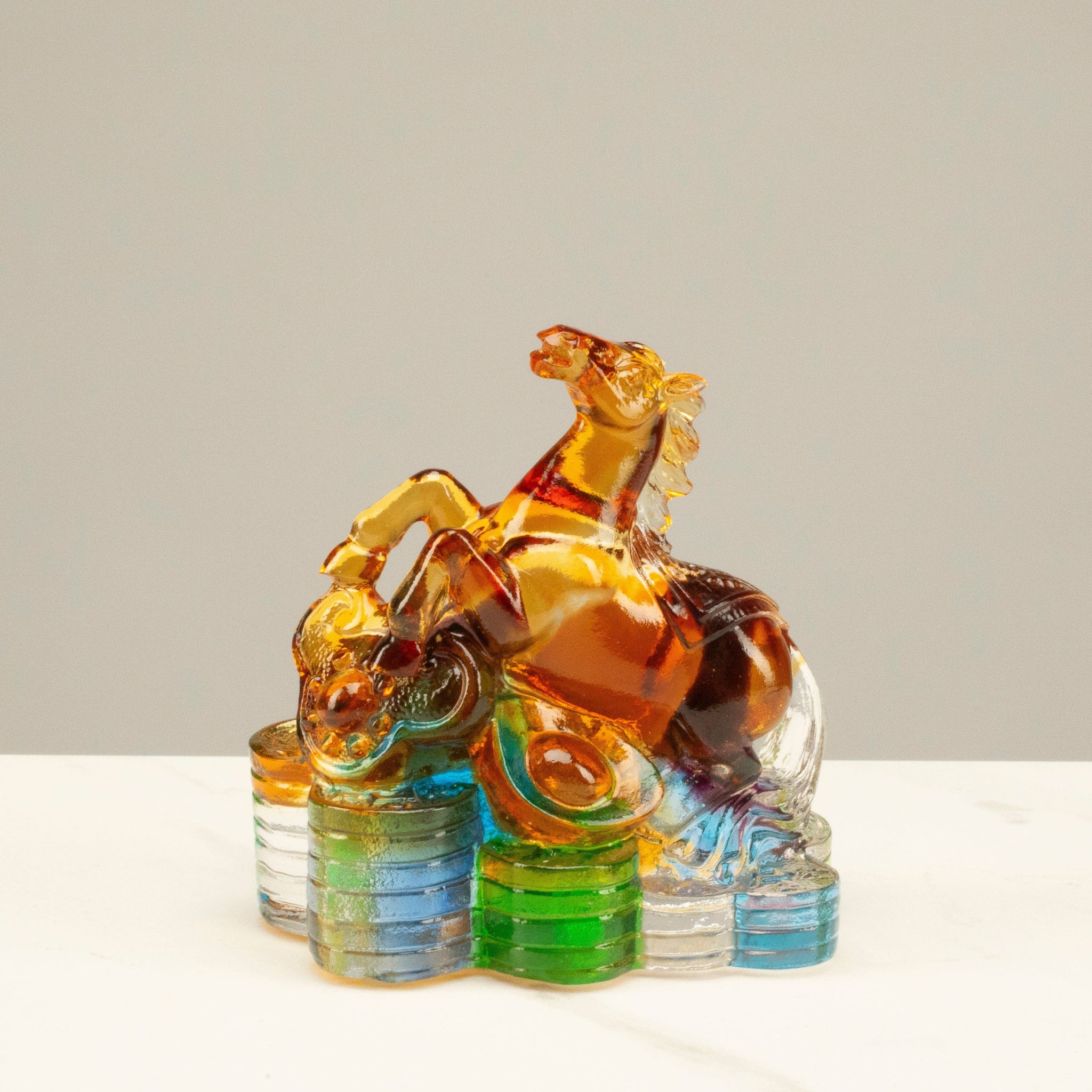 KALIFANO | Graceful Horse Crystal Carving - Symbol of Freedom & Action