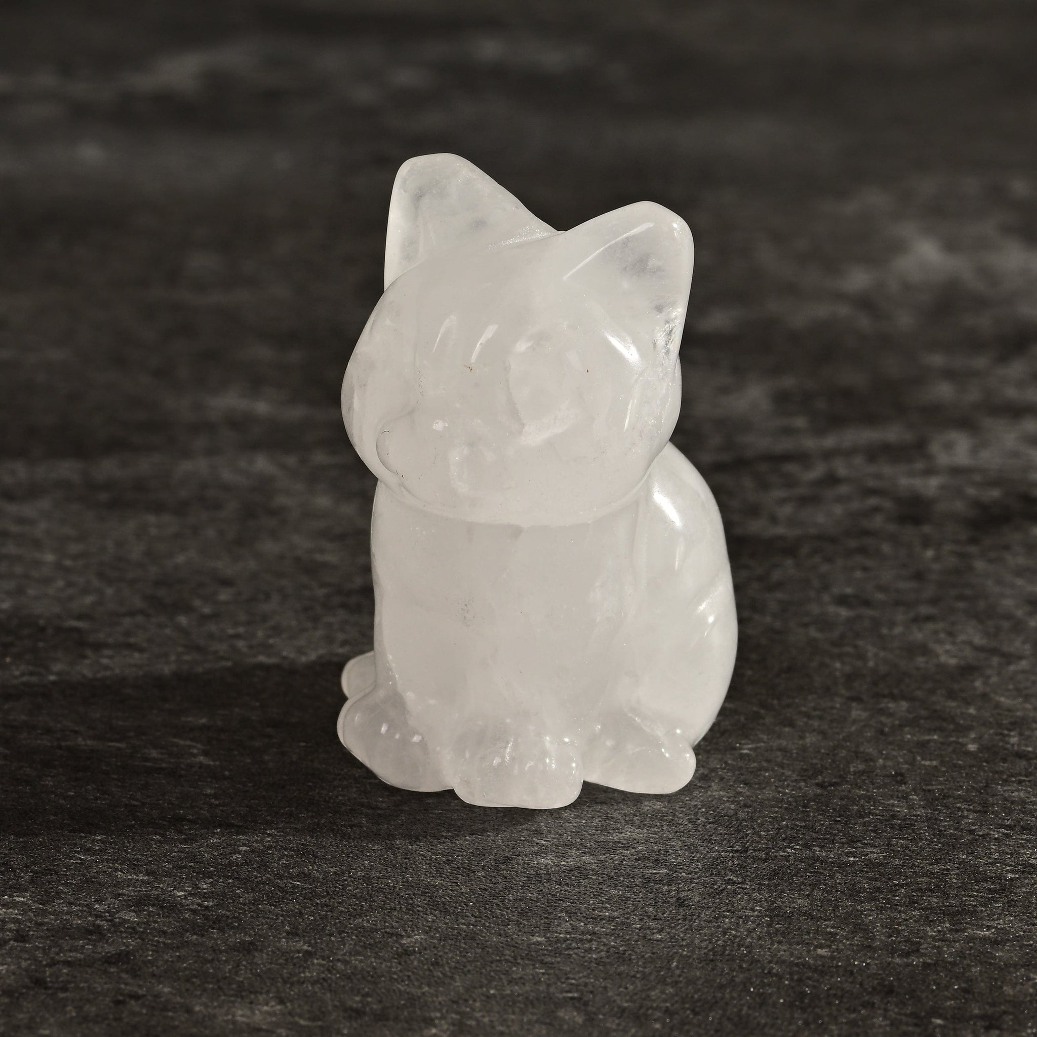 1.5" Quartz Cat Natural Gemstone Carving