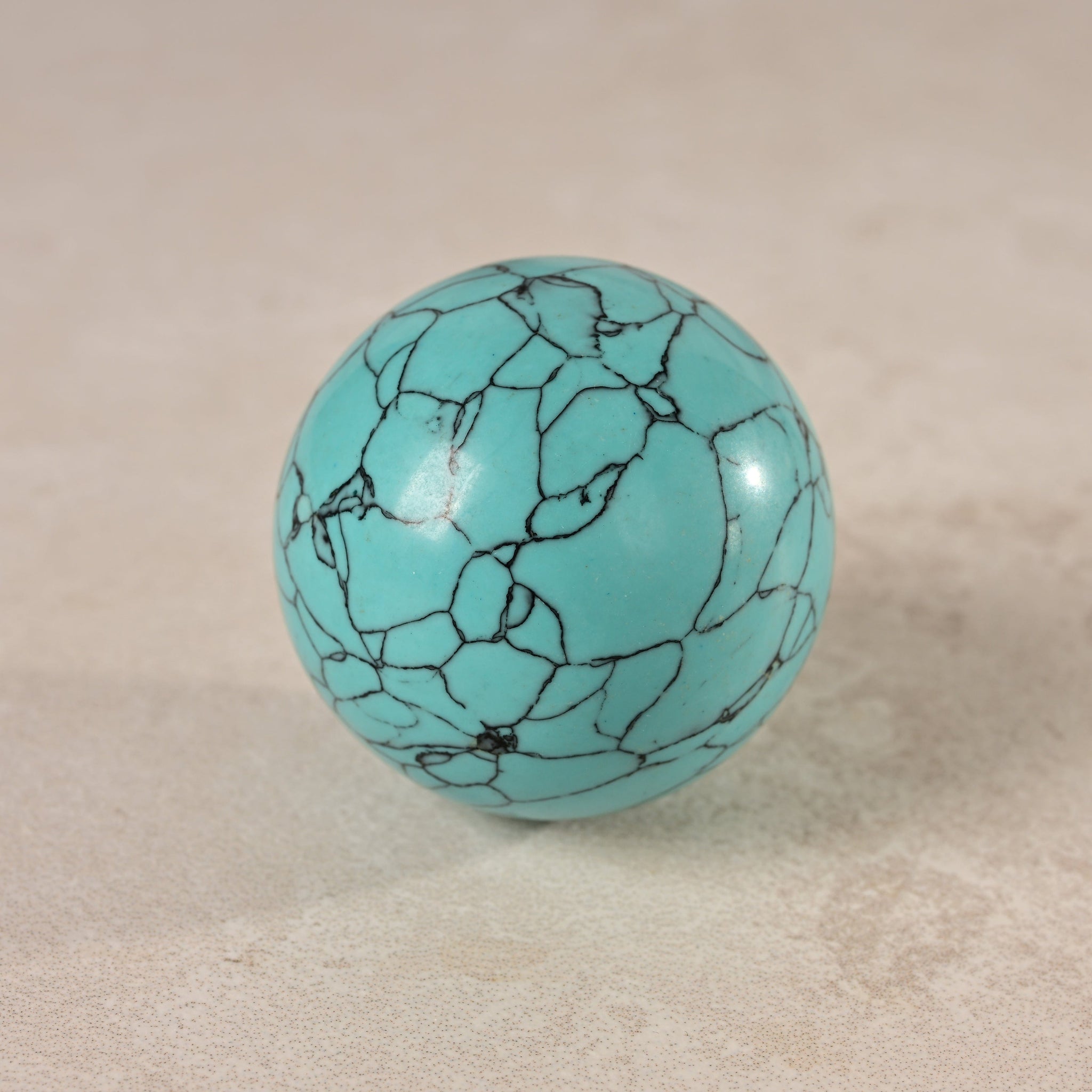 1.6" Howlite Turquoise Sphere Gemstone Carving