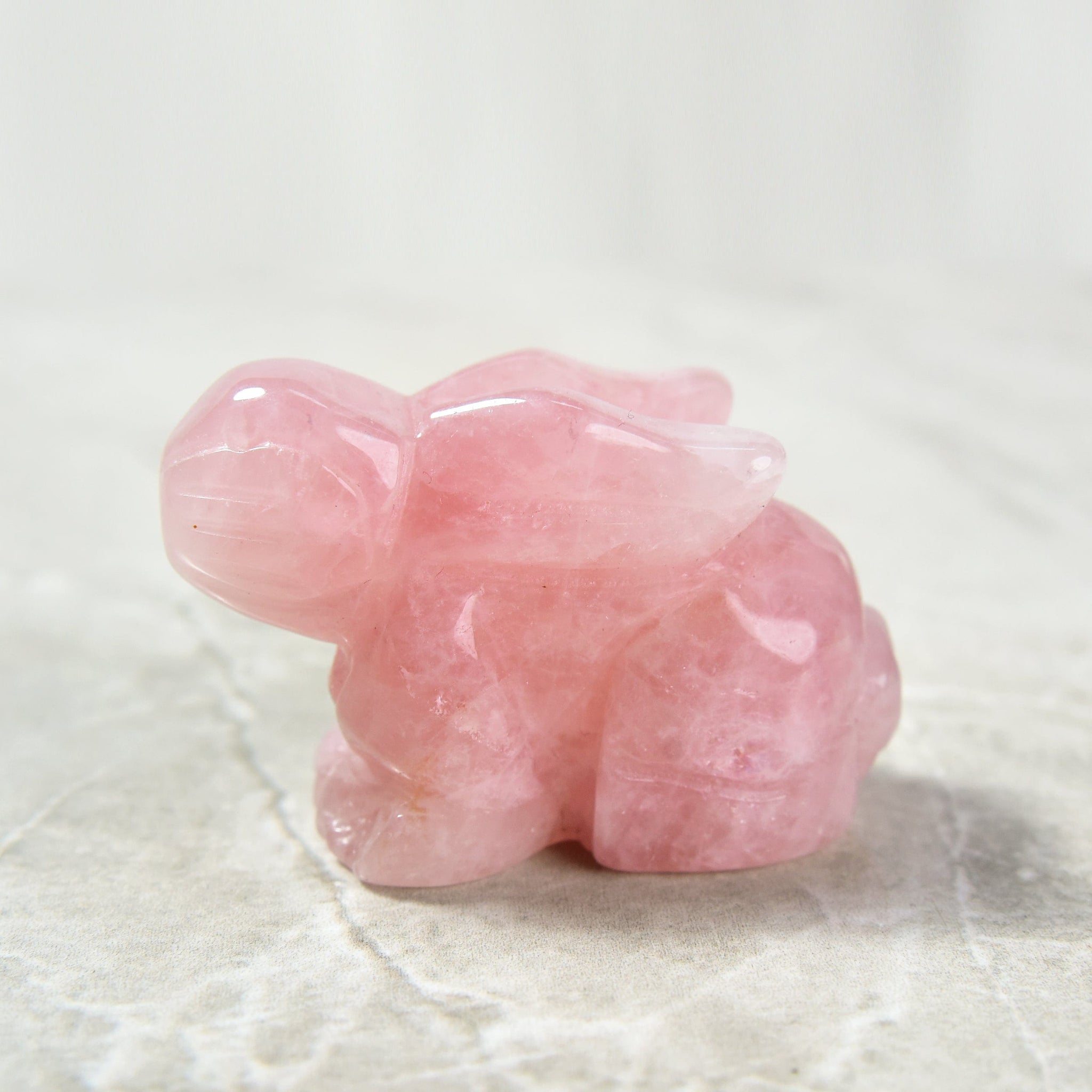 2" Rose Quartz Rabbit Natural Gemstone Carving