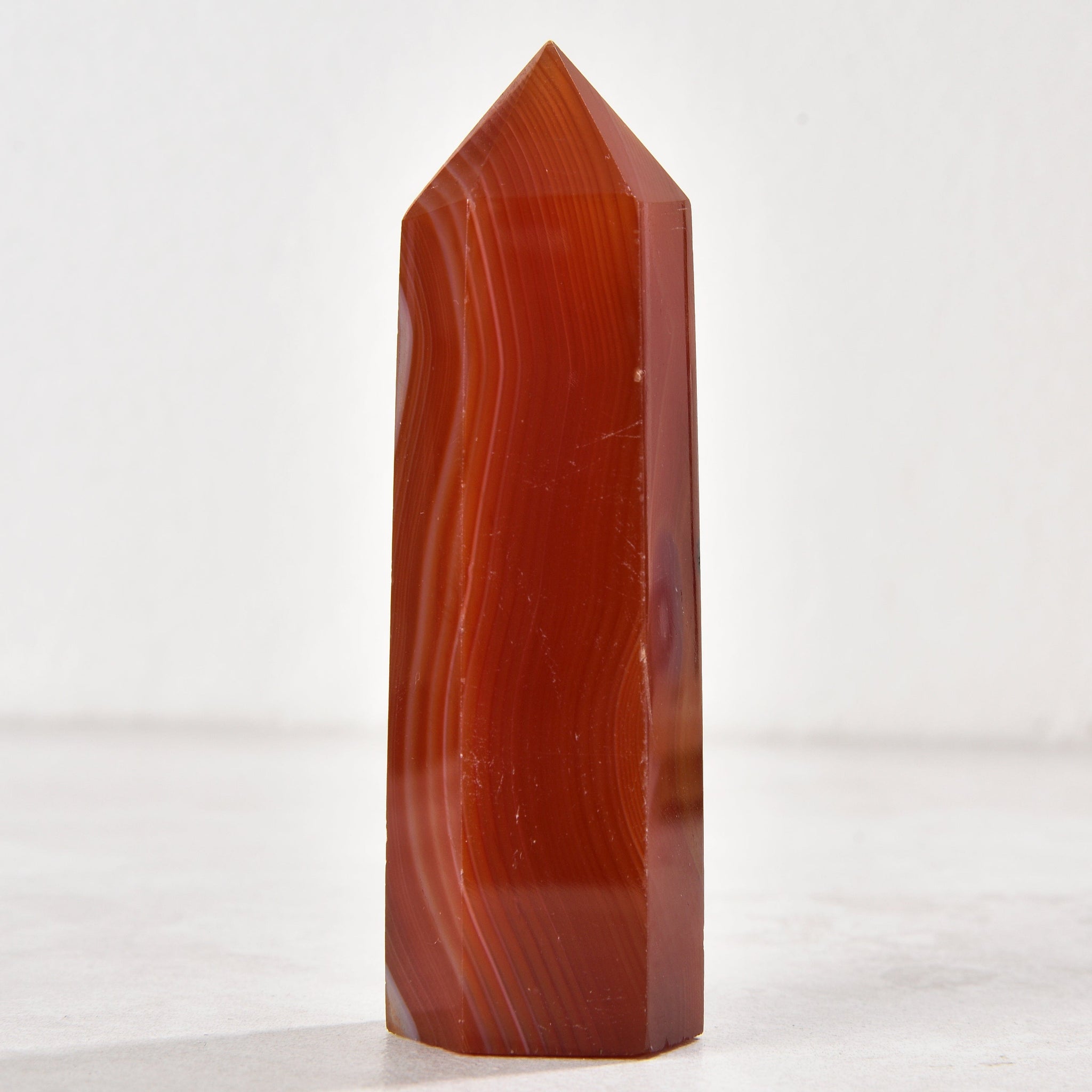 3.5" Carnelian Obelisk Tower Gemstone Carving