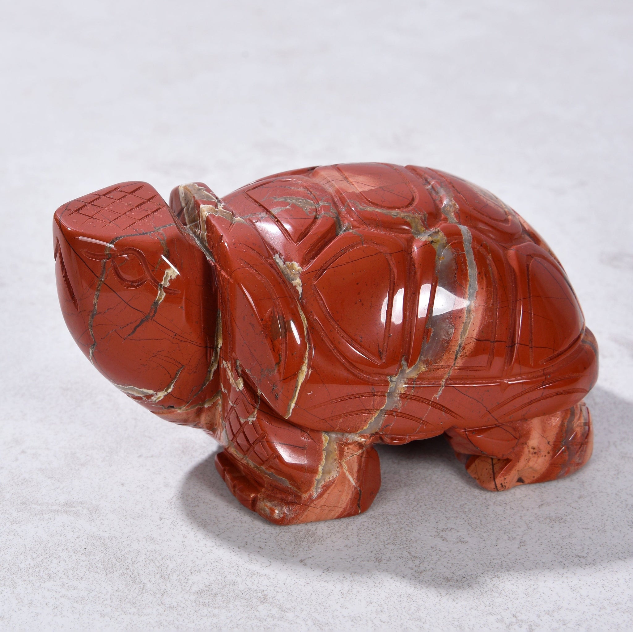 4" Red Jasper Elephant Natural Gemstone Carving