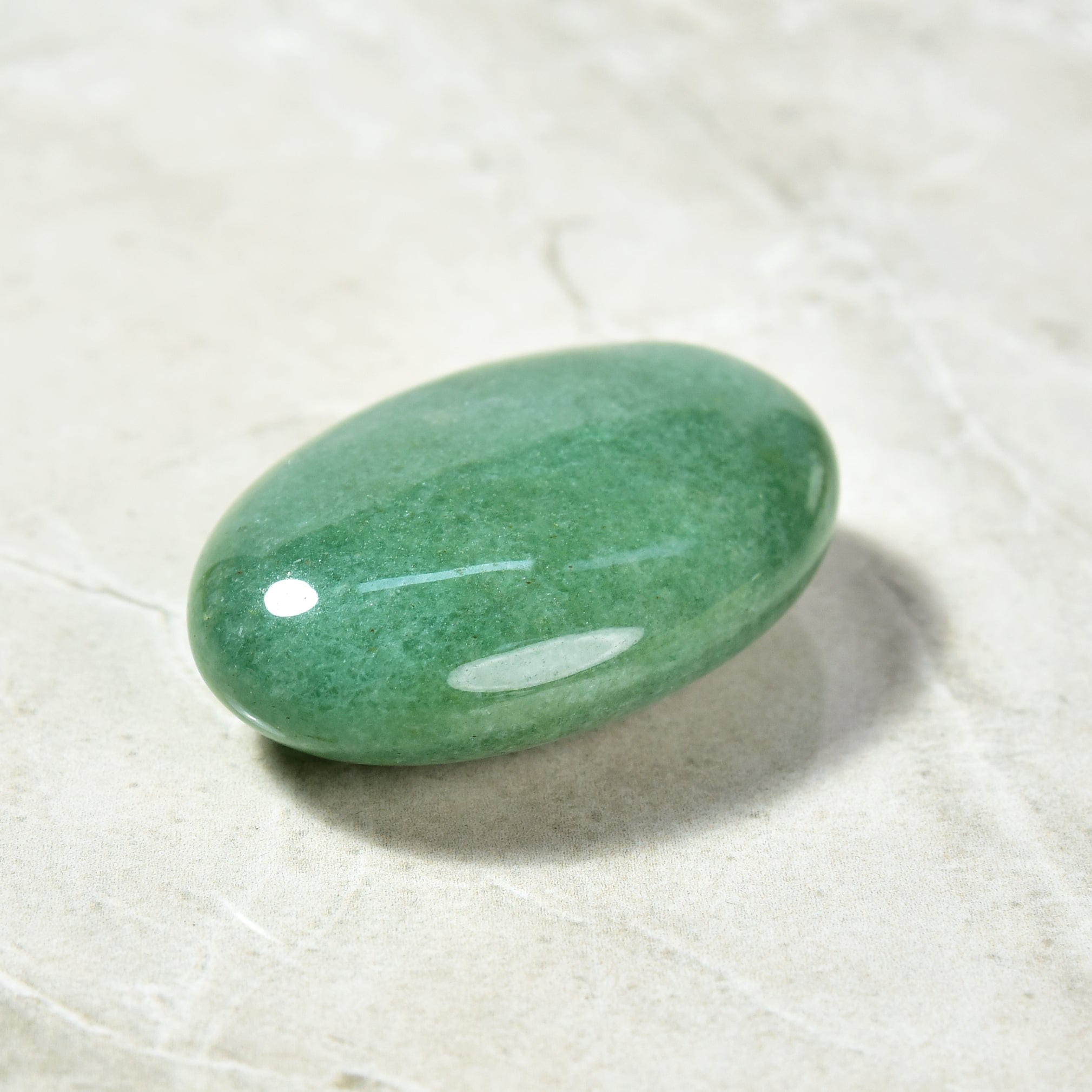 KALIFANO | Aventurine Palm Stone Natural Gemstone Carving