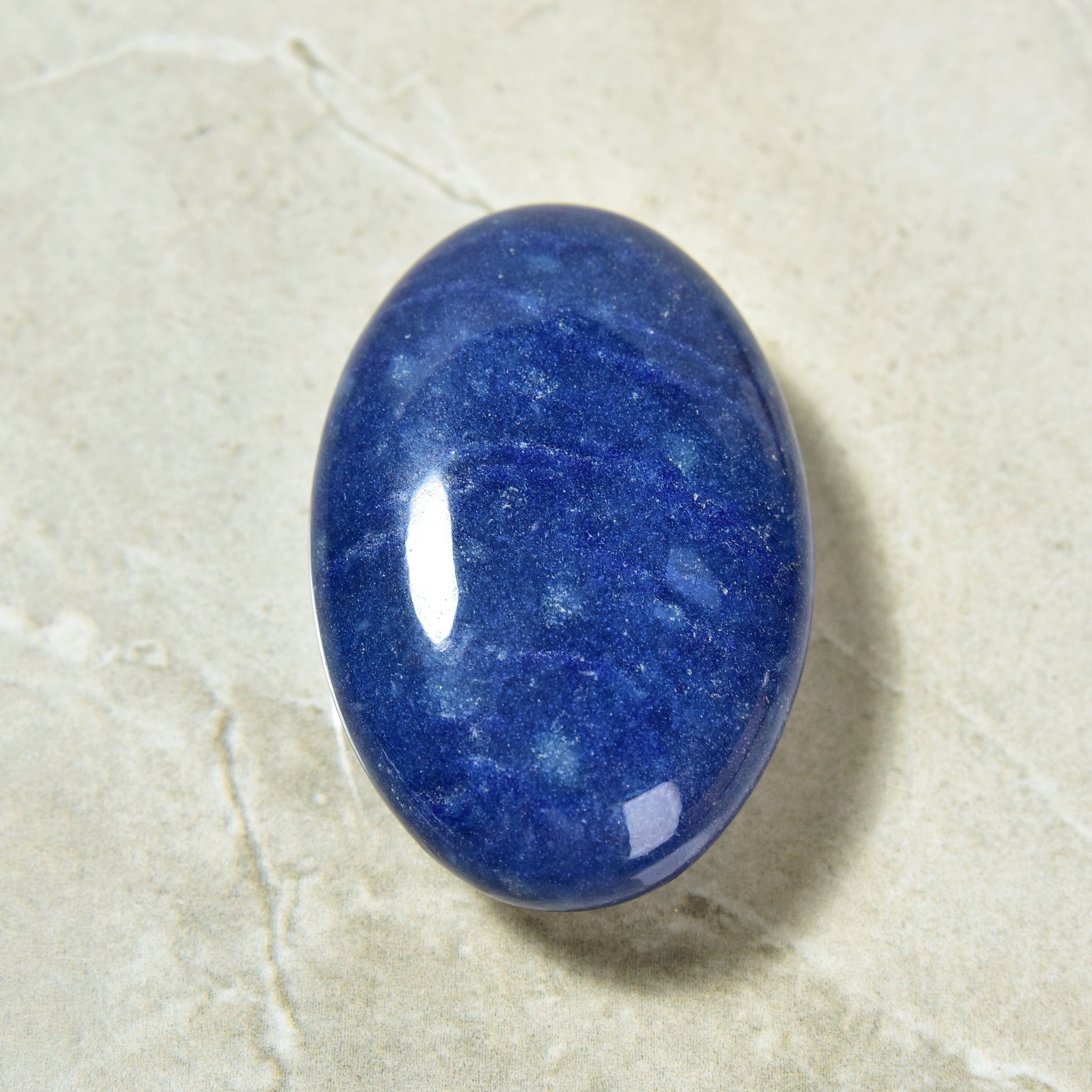 KALIFANO | Blue Aventurine Palm Stone Natural Gemstone Carving
