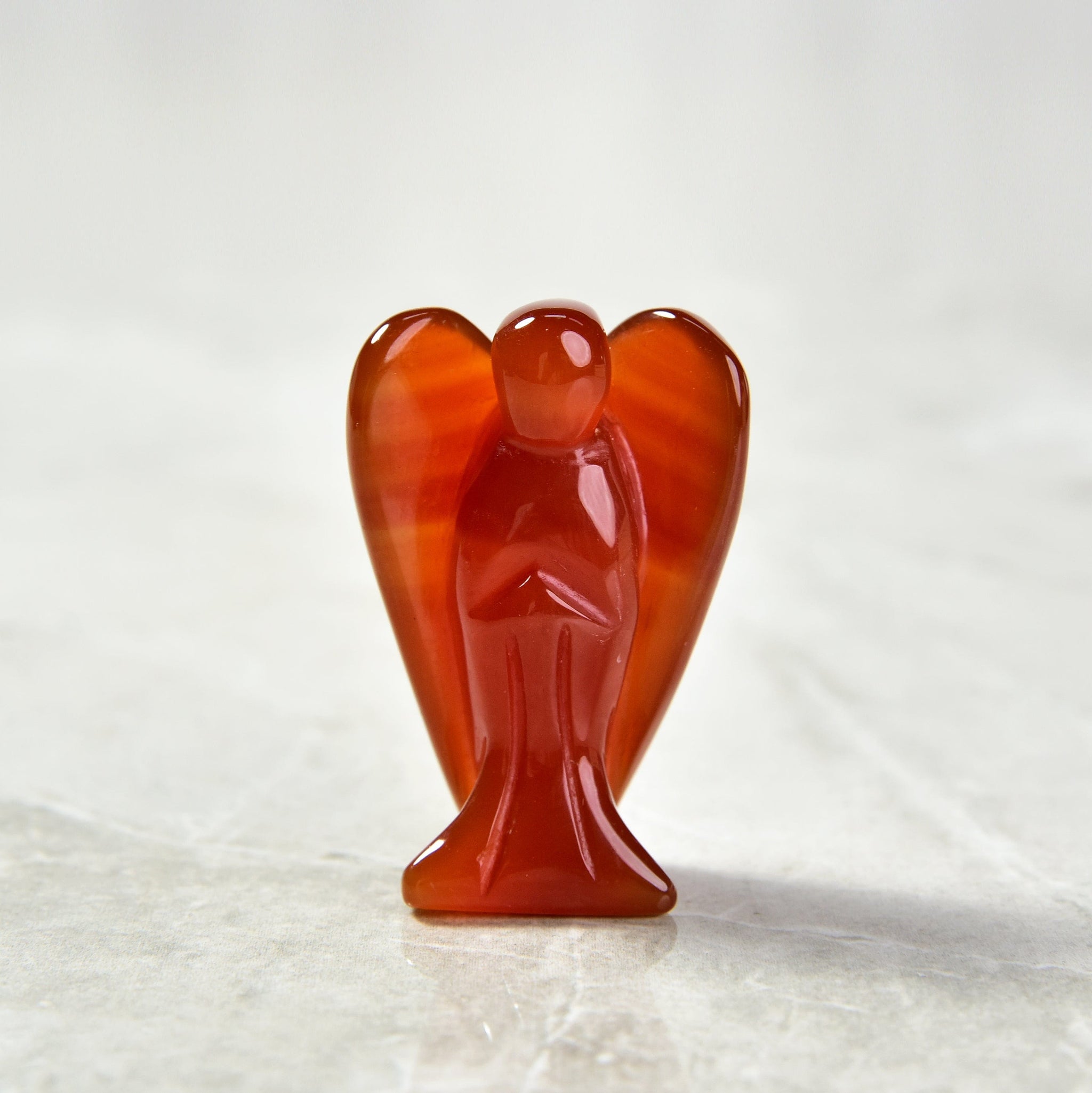 Carnelian Angel 2'' Natural Gemstone Carving