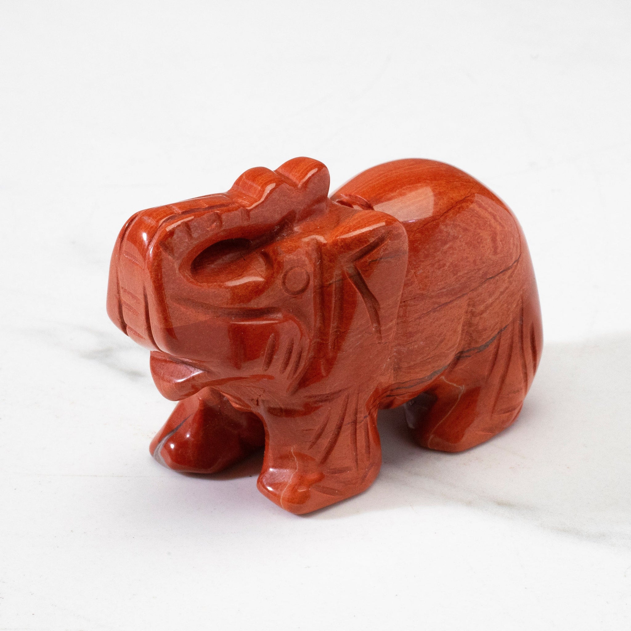Red Jasper Elephant 2.5" Gemstone Carving