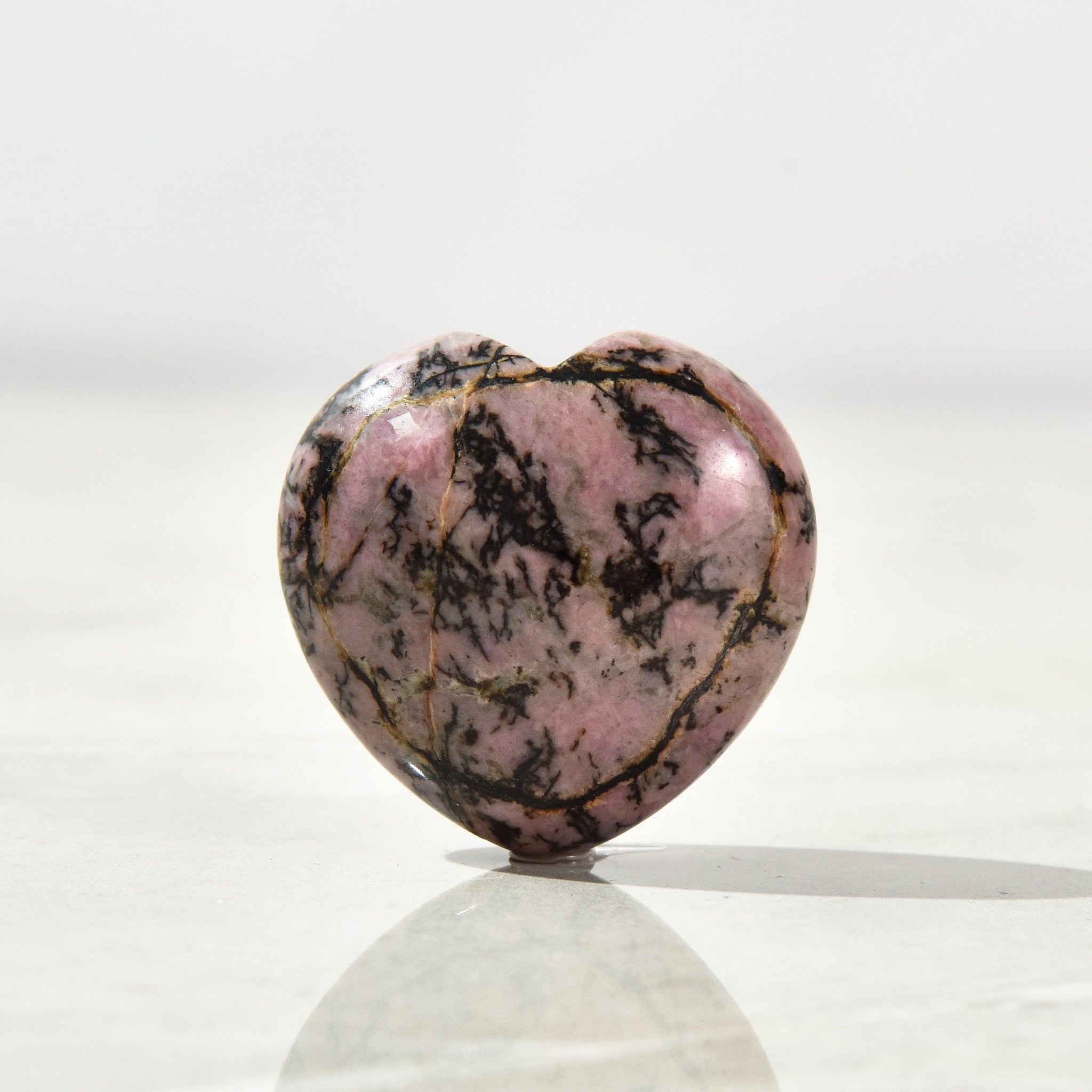 Rhodonite Heart Carving | Heart Healing Stone | KALIFANO