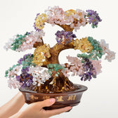 Multi-Gemstone Bonsai Tree of Life with 1,251 Natural Gemstones