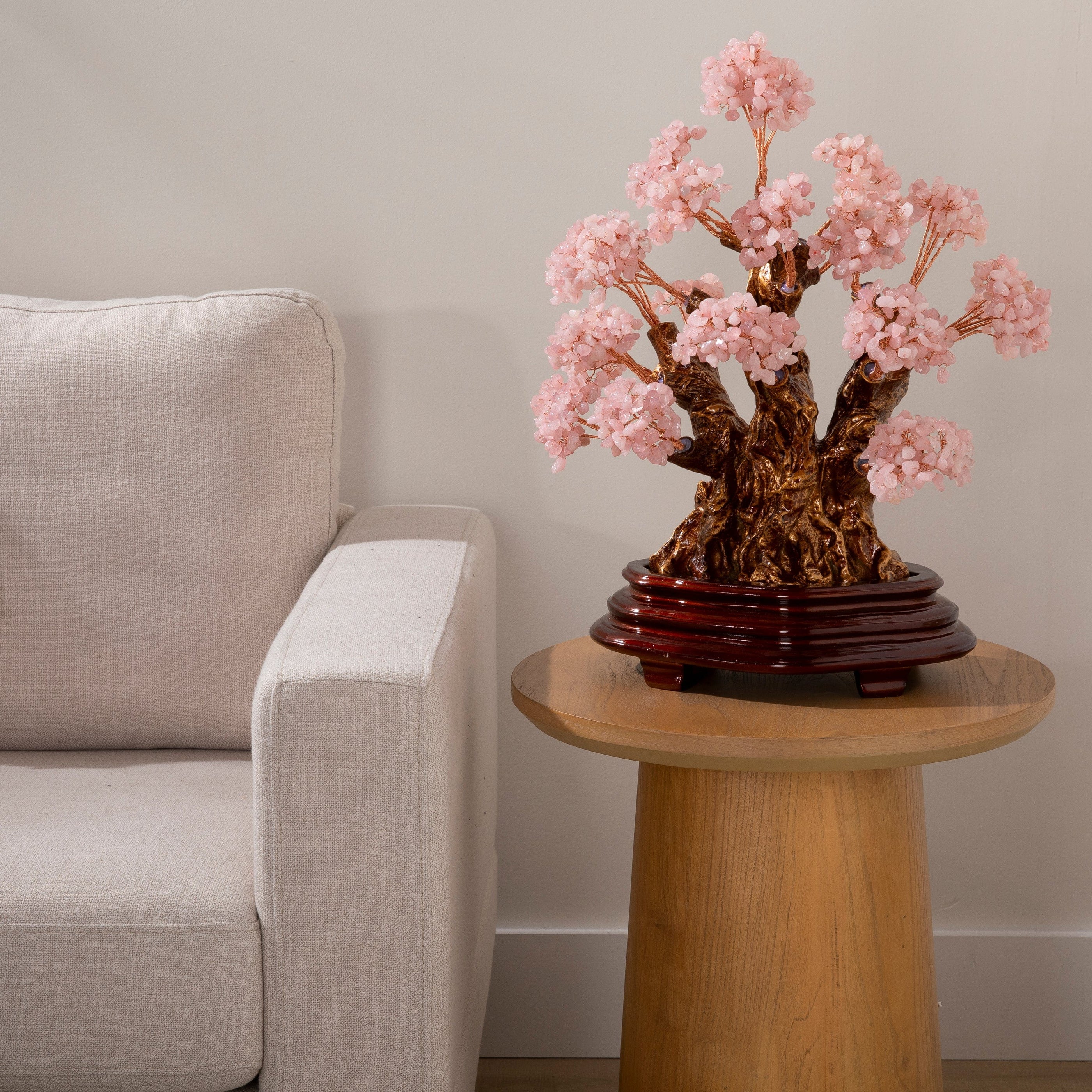 Rose Quartz Natural Gemstone Tree of Life Centerpiece | KALIFANO