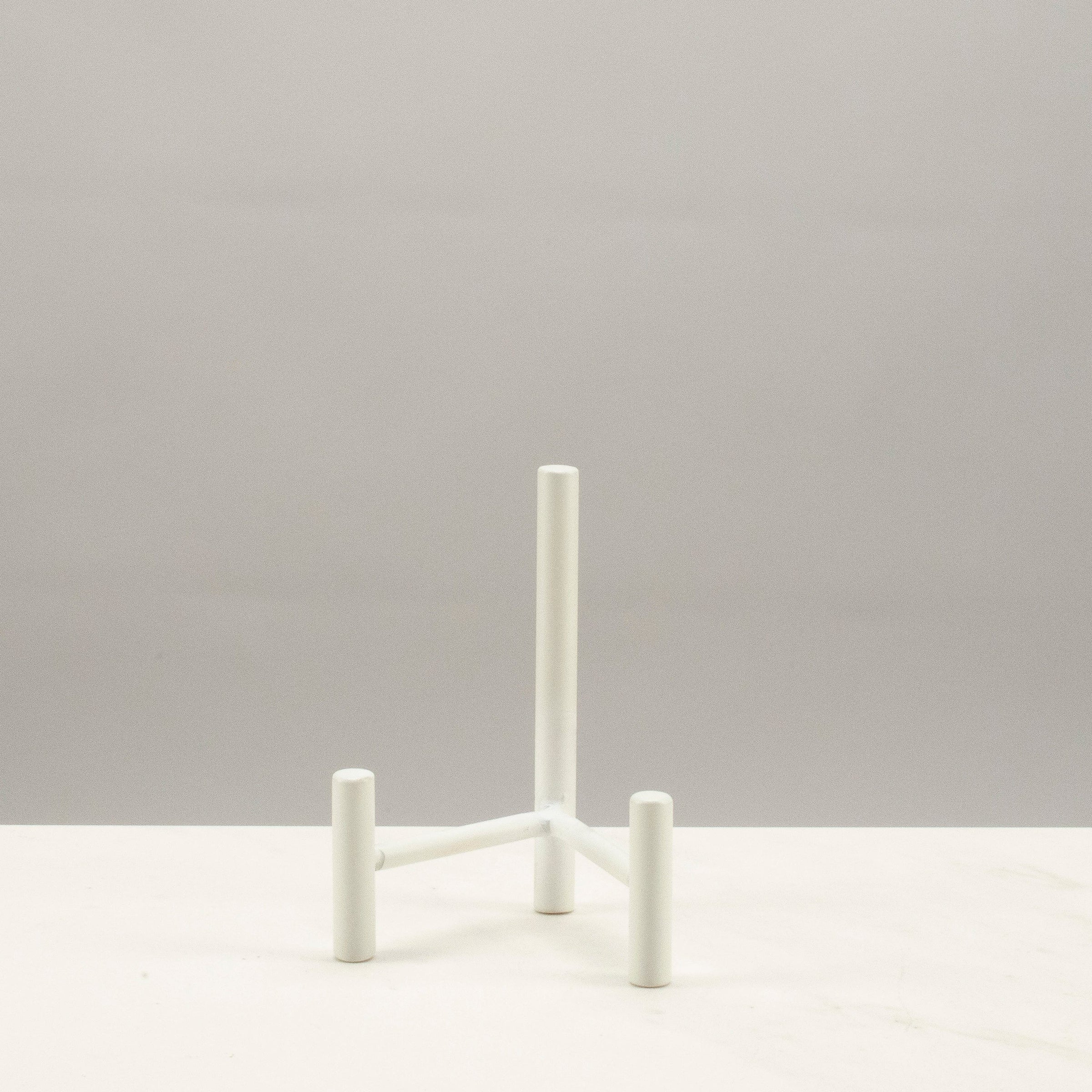 4” White 3 Prong Mini Metal Display - Powder Coated
