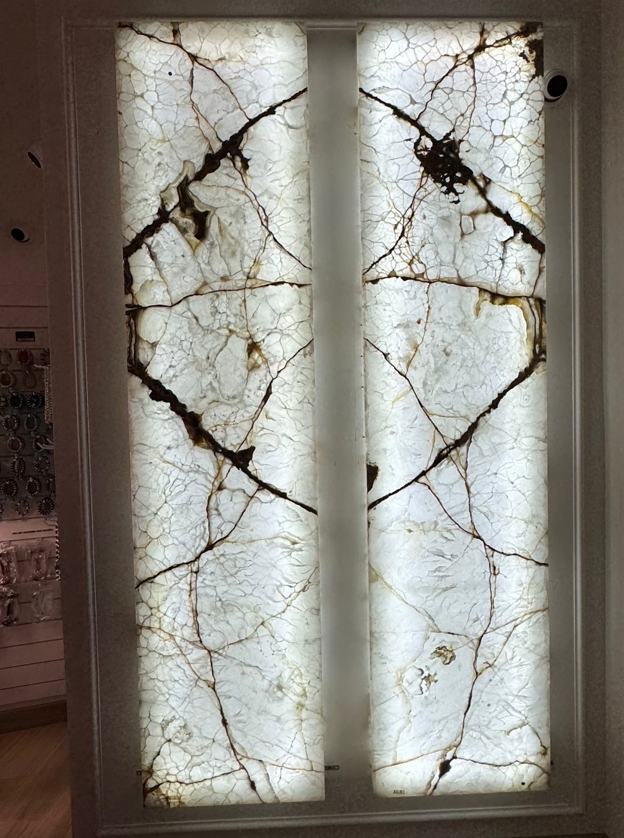 KALIFANO | Nacar Onyx Luminary Wall Light Panel Set For Sale