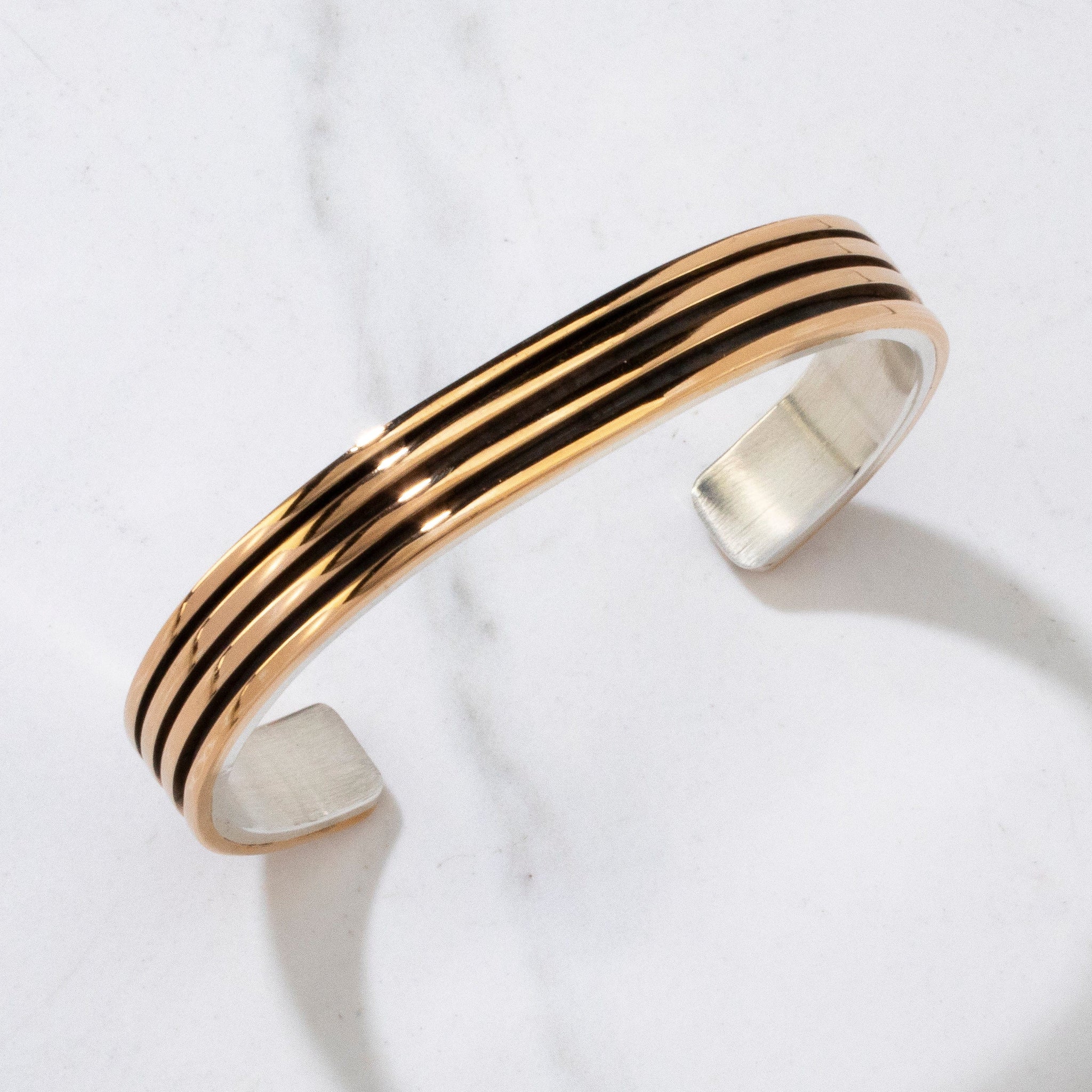 KALIFANO | Authentic Navajo Native Made 12K Gold Fill & 925 Silver Cuff