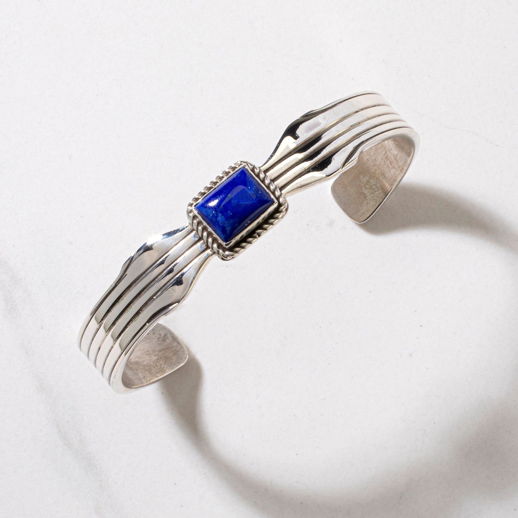 KALIFANO | Joe Begay Navajo Lapis USA Native Made 925 Silver Cuff