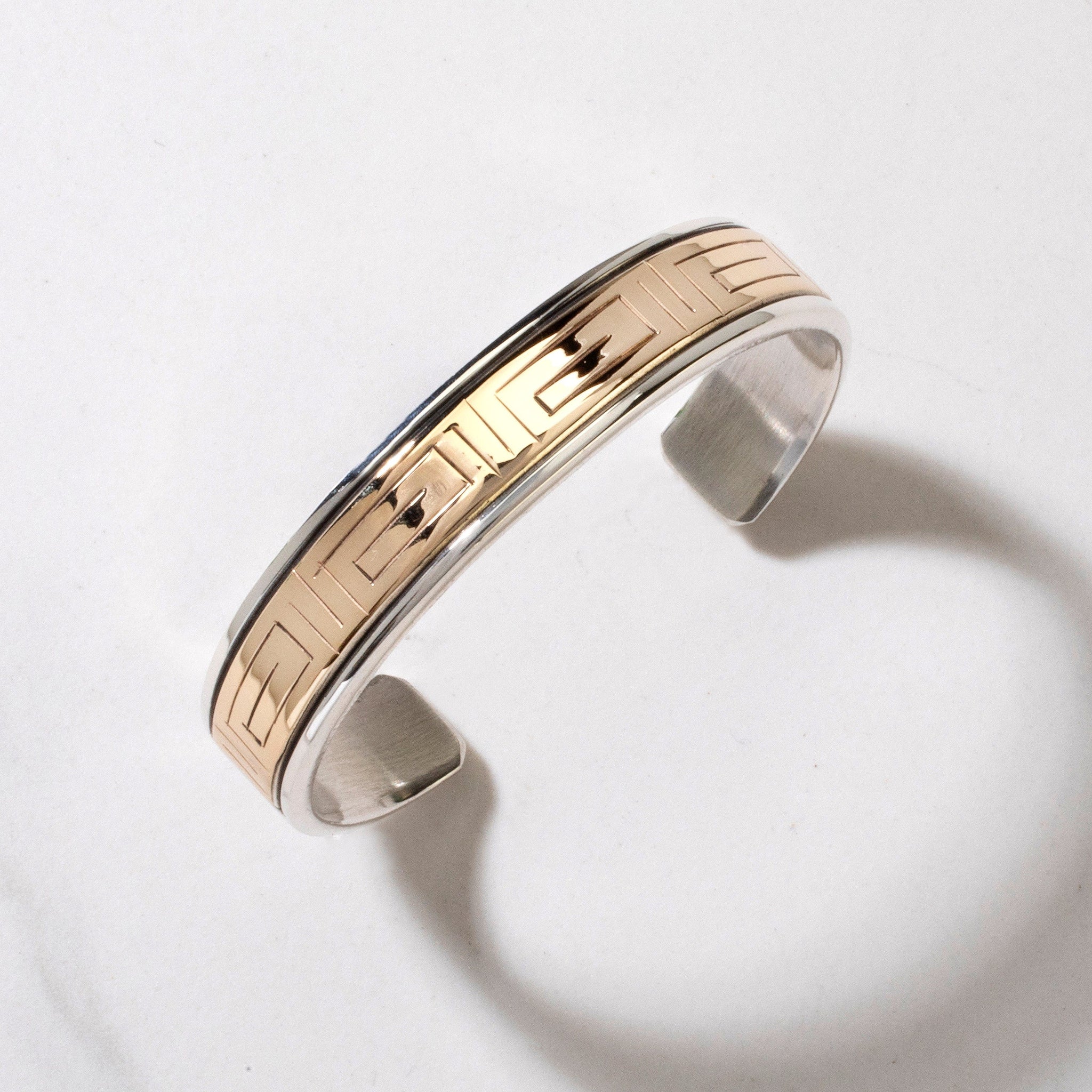 KALIFANO | Ray Bennett Navajo 14K Gold & 925 Silver USA Native Made Cuff