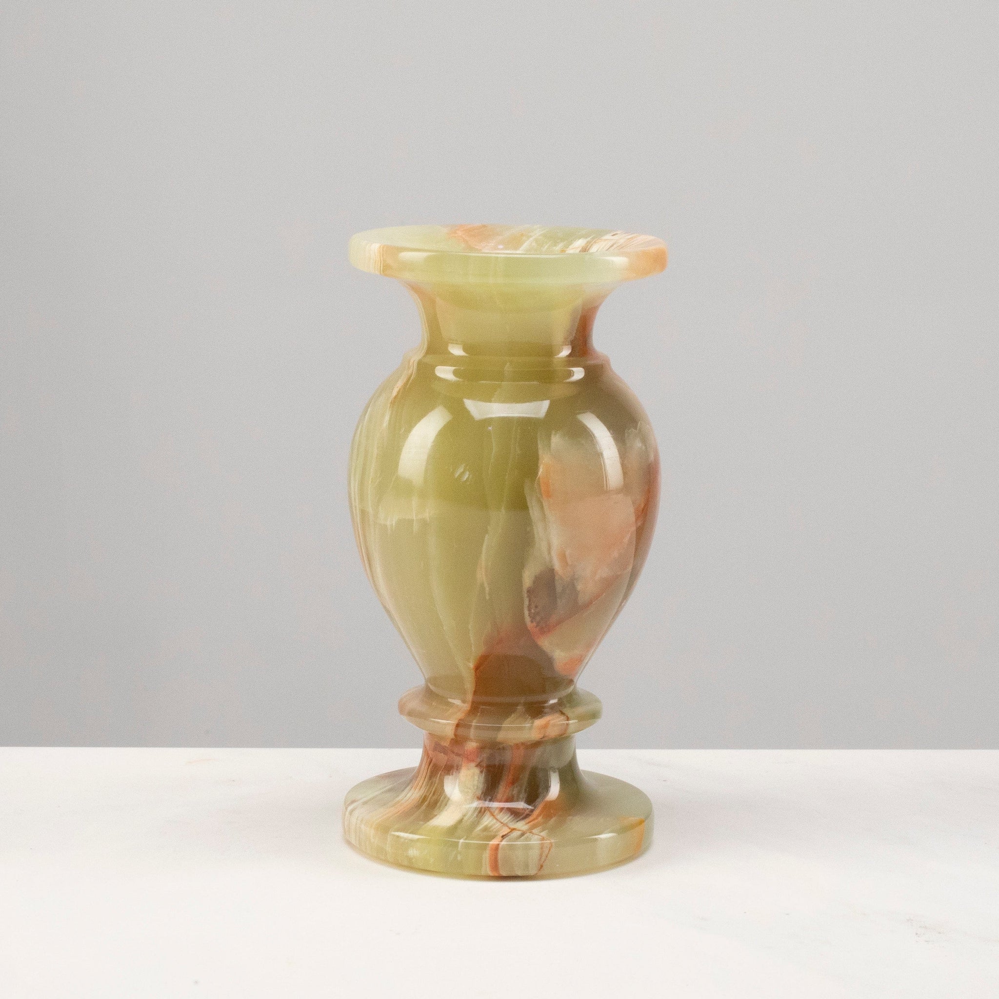 KALIFANO | Pakistan Green Onyx Flower Vase - Natural & Hand-carved