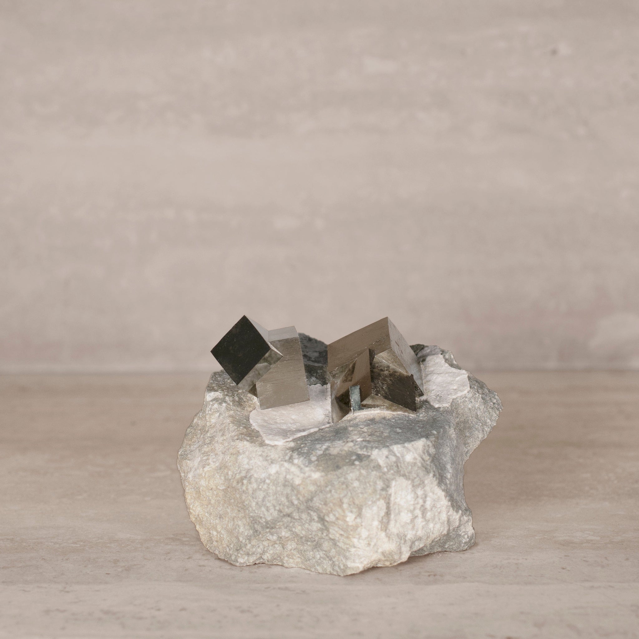 KALIFANO | Natural Pyrite Cube Clusters in Matrix from Spain