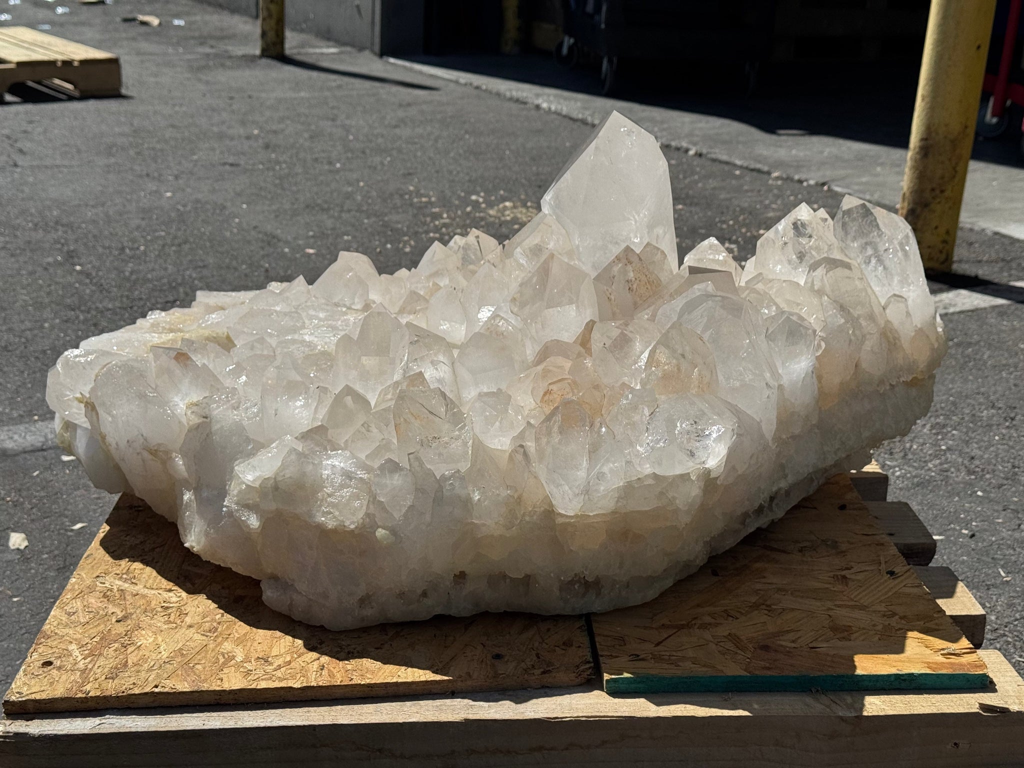 KALIFANO | Natural Clear Quartz Cluster Specimen 33" / 266 lbs For Sale