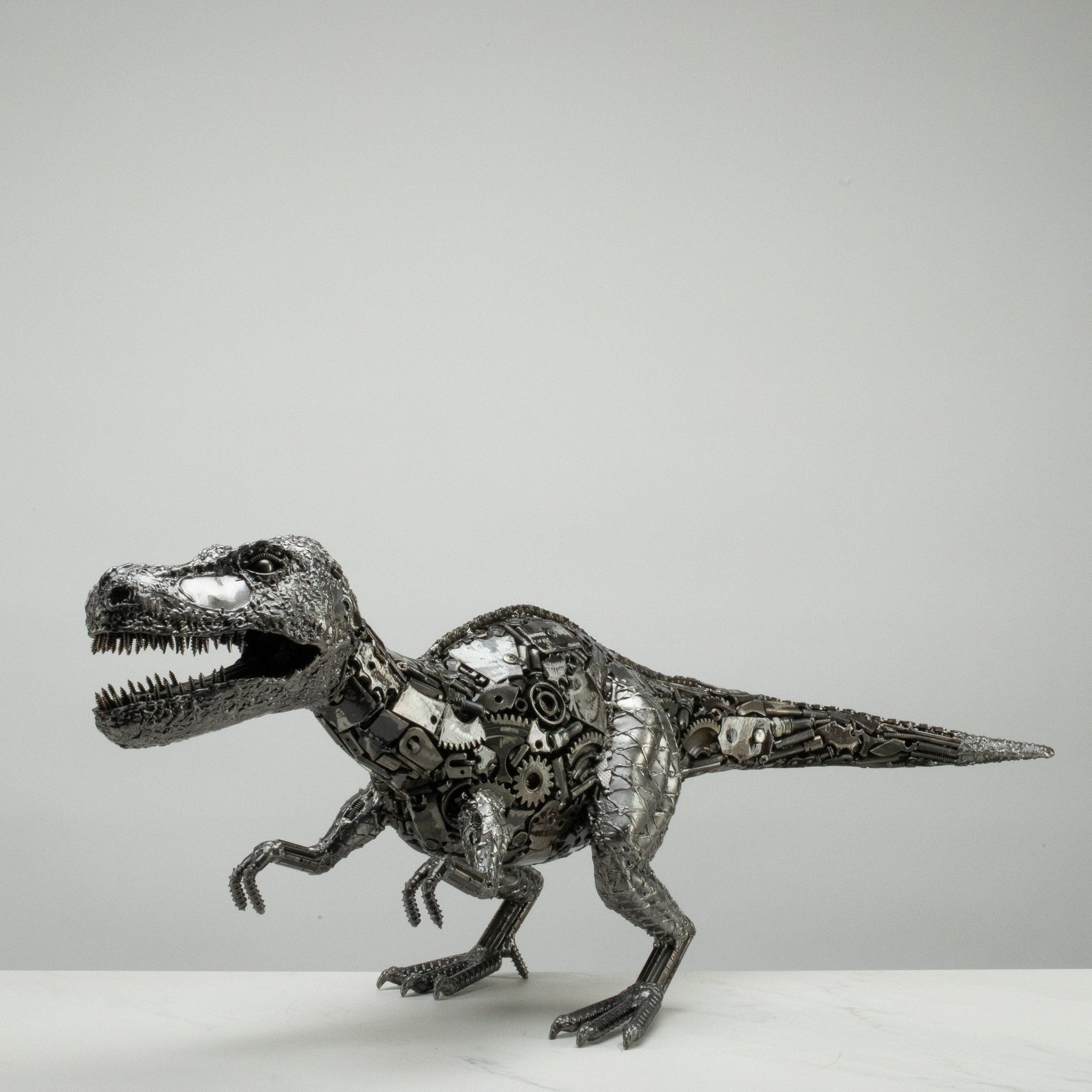 34" T-Rex Recycled Metal Art Sculpture