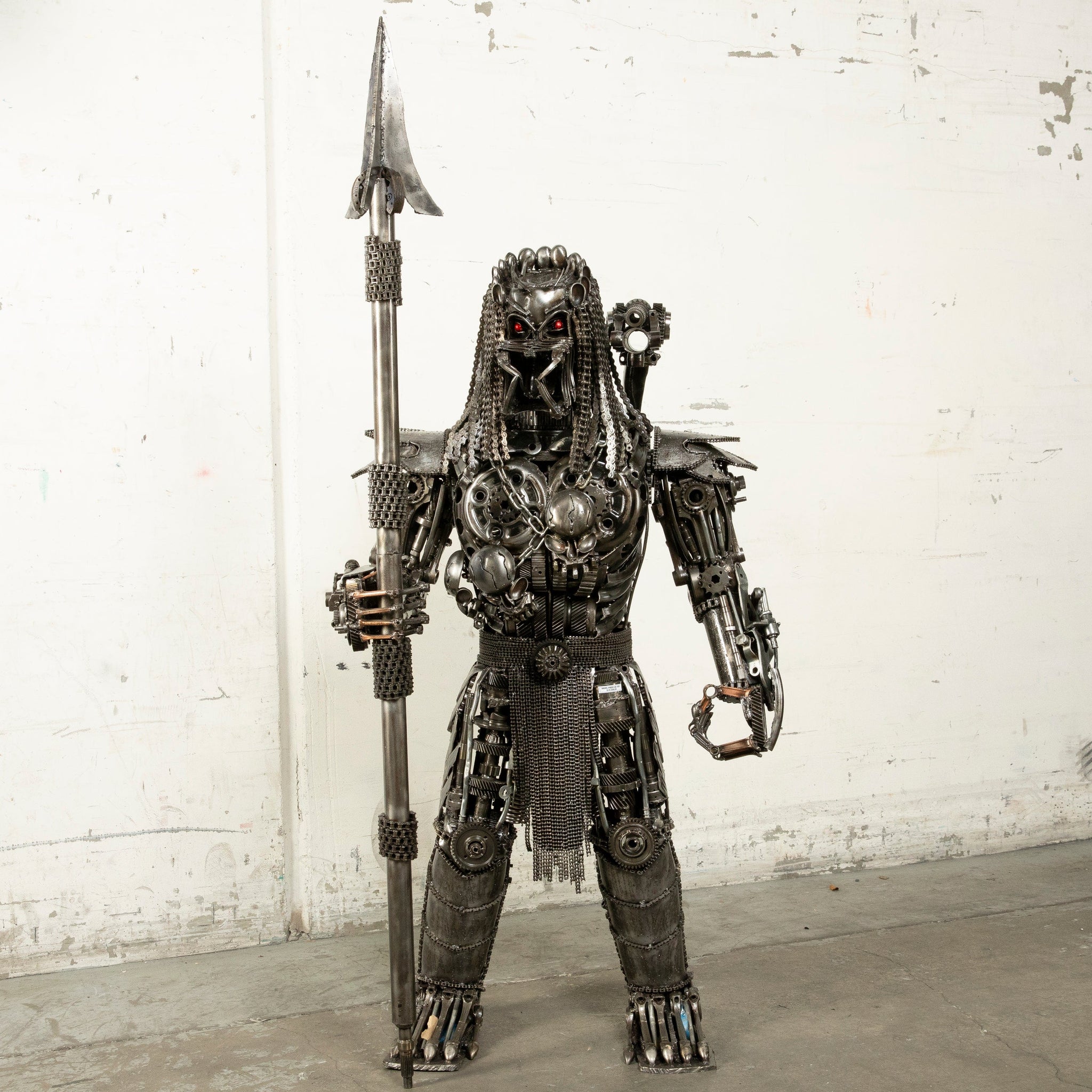 55" Predator Inspired Recycled Metal Art Sculpture