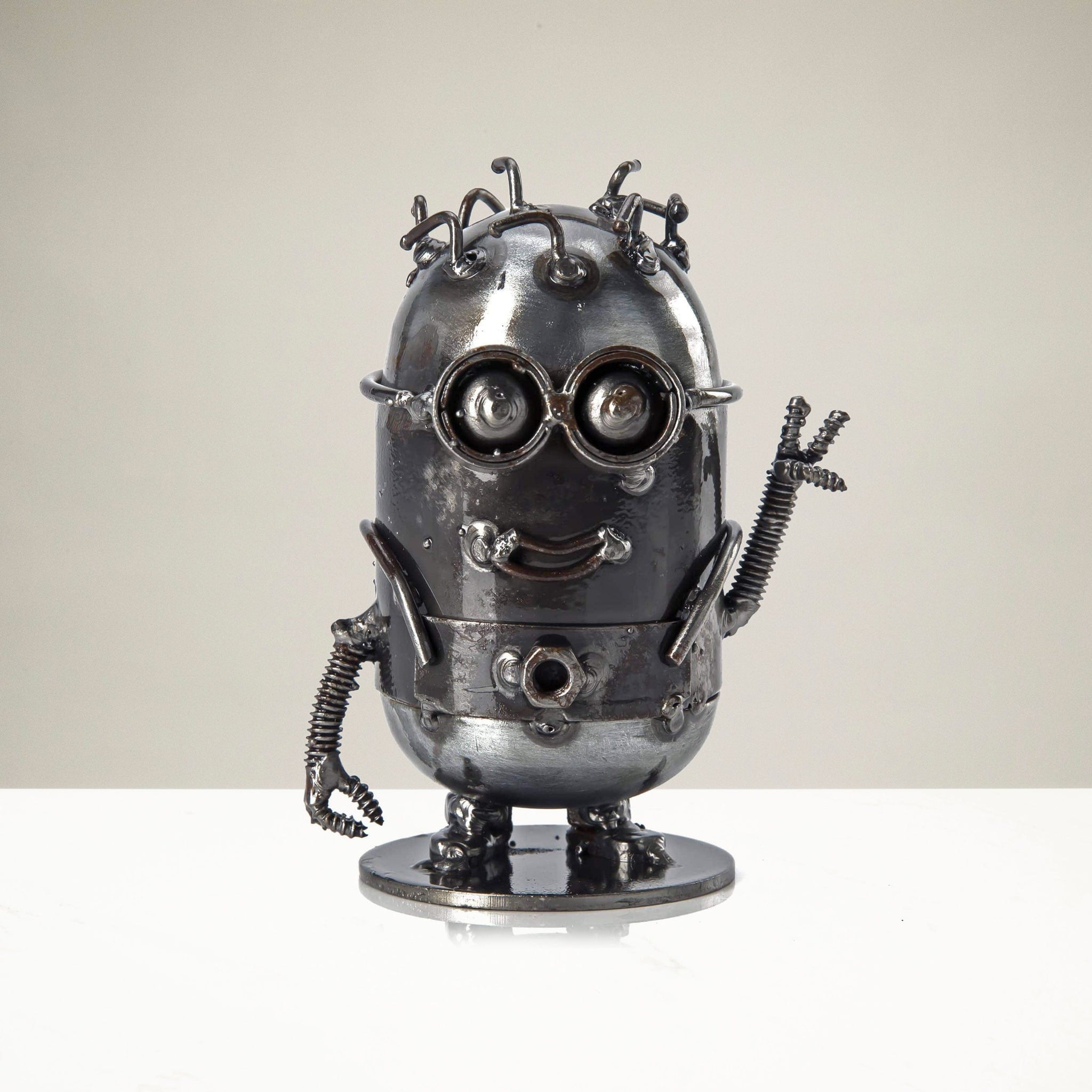 Minion Victory Inspired Recycled Metal Sculpture