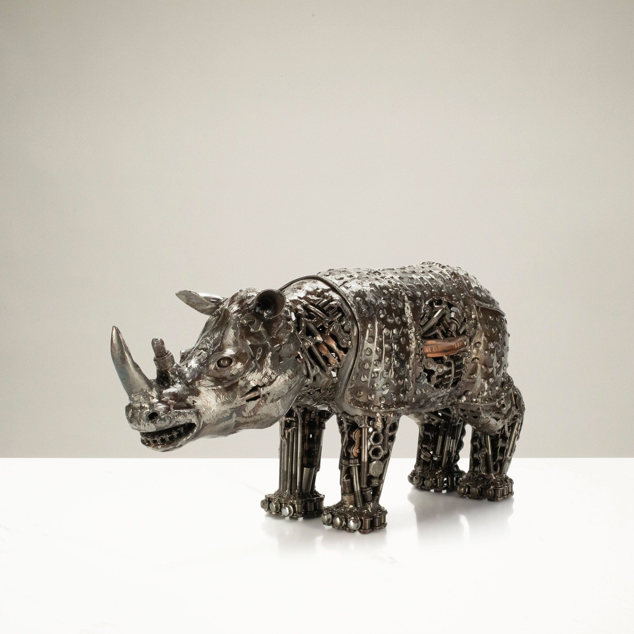 Rhino Recycled Metal Art Sculpture