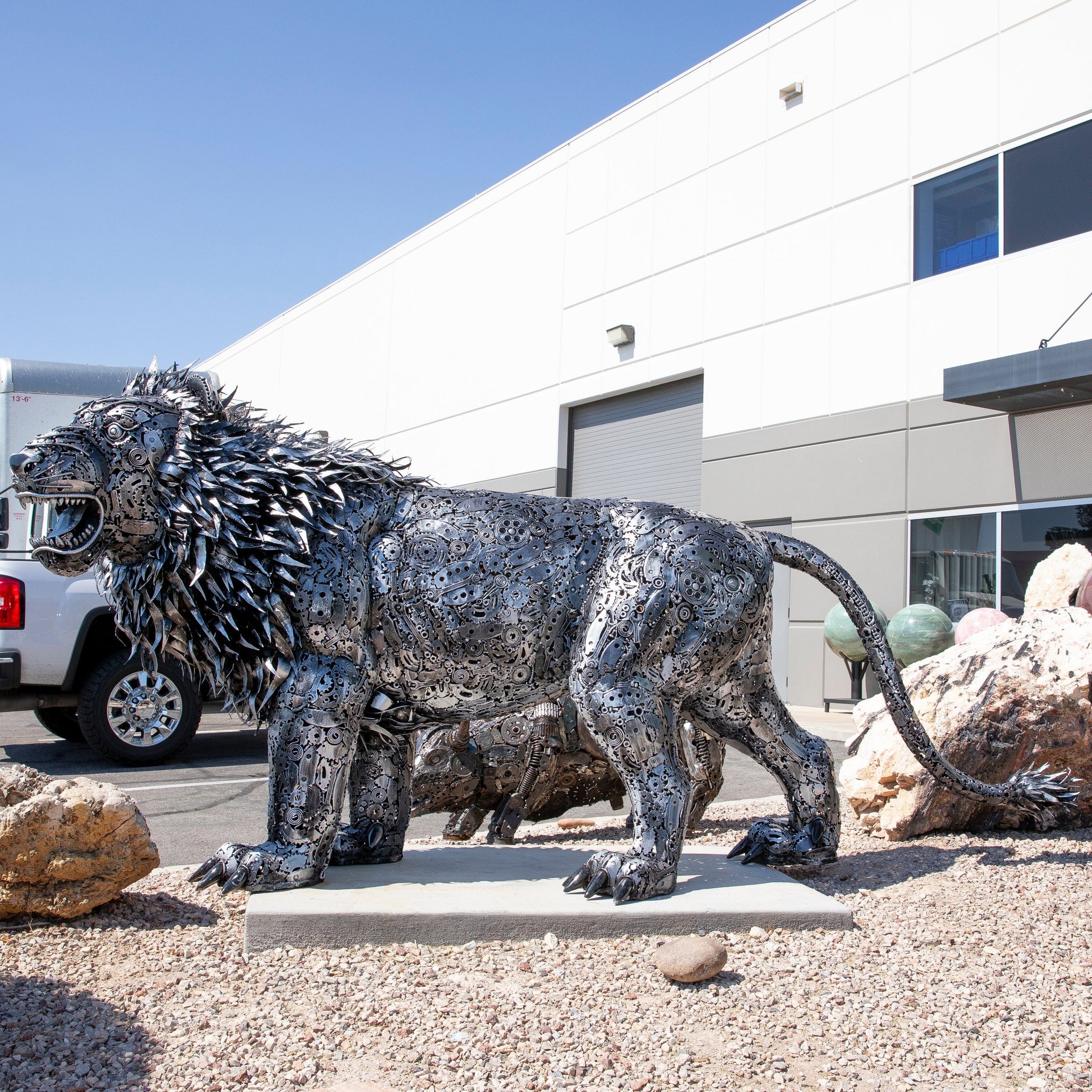 Roaring Lion Recycled Metal Sculpture