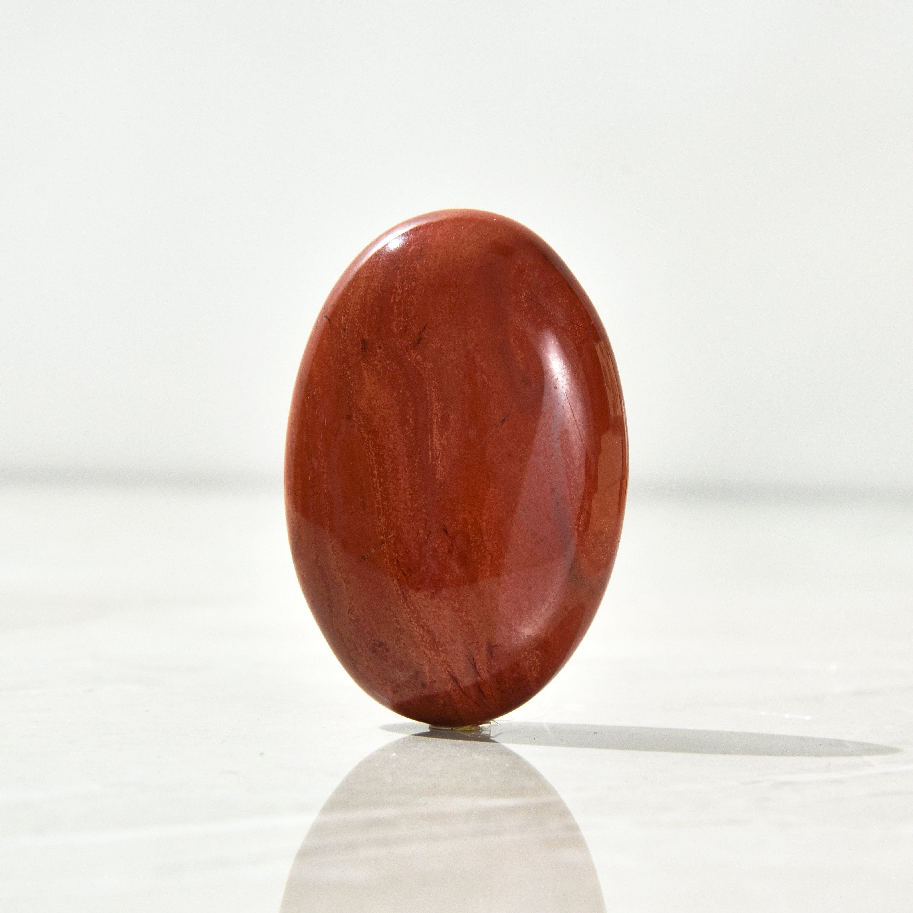 KALIFANO | AAA+ Red Jasper (Chestnut Jasper) Palm Stone Worry Crystal