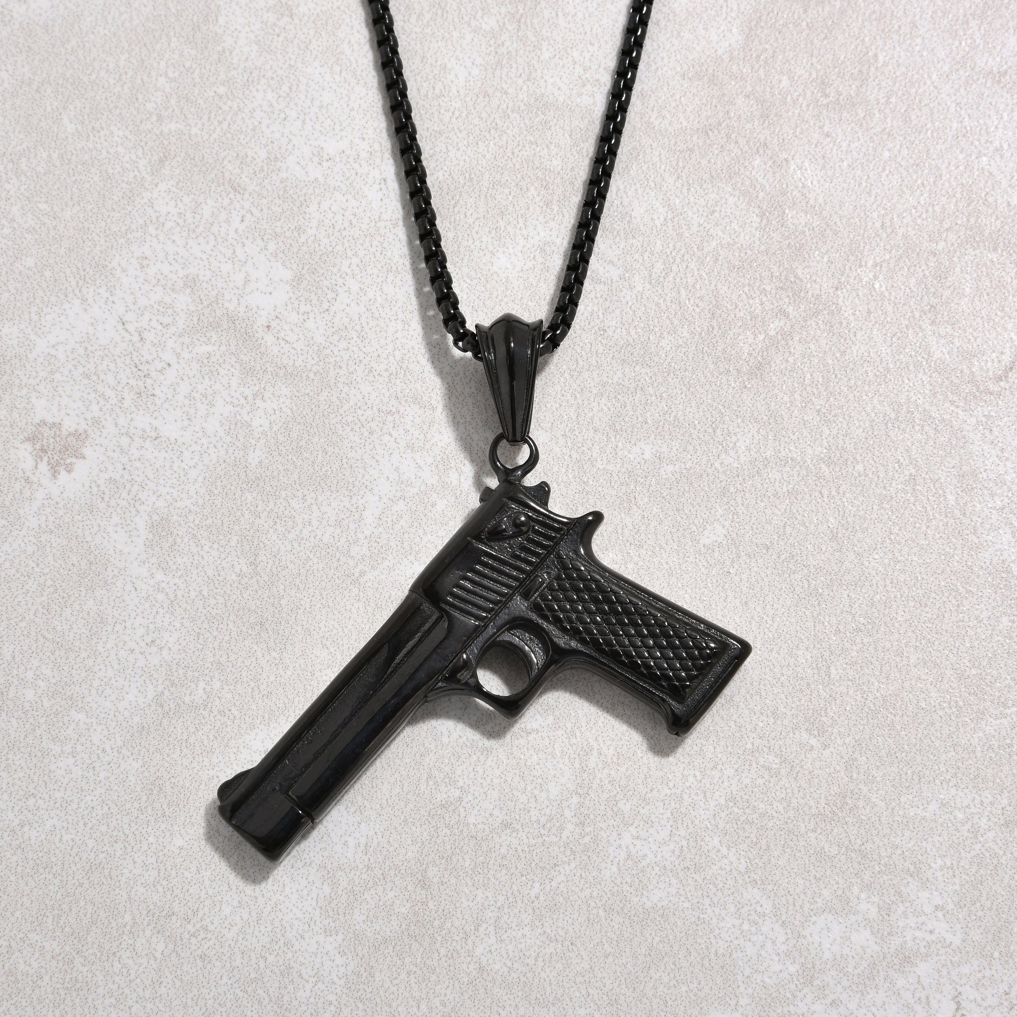 KALIFANO | Stainless Steel Black Desert Eagle Glock Pistol Gun Steel ...