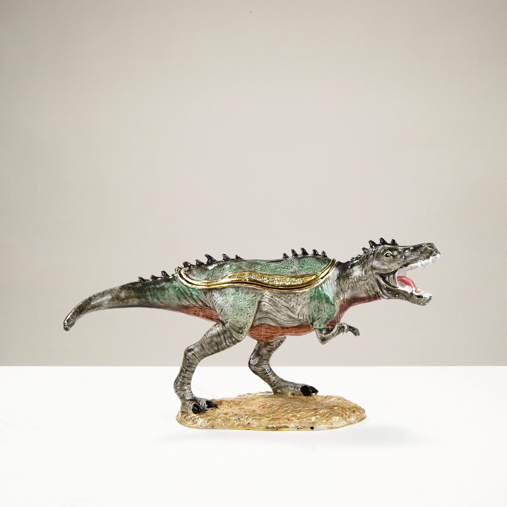 T-Rex Figurine Keepsake Box made with Crystals