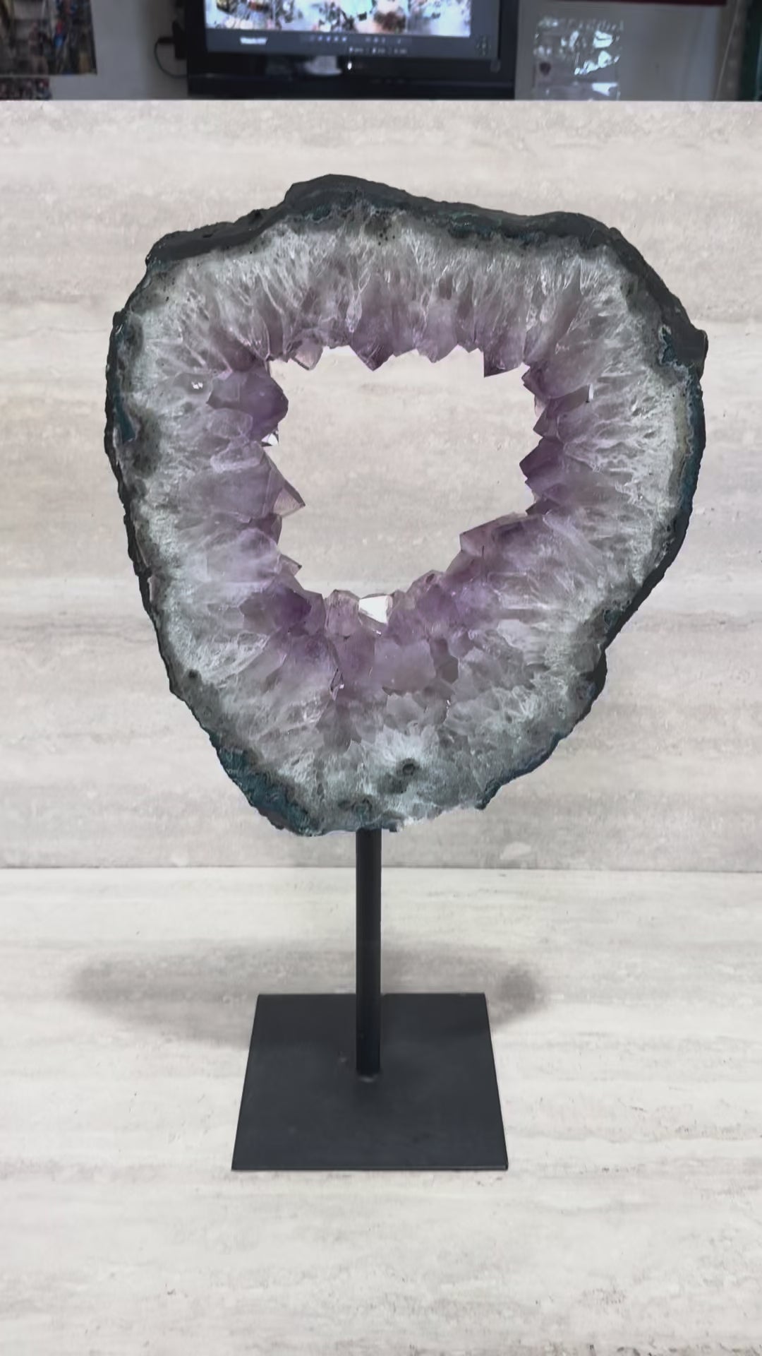 KALIFANO | Amethyst Crystal Geode Slice Ring from Brazil on Custom ...