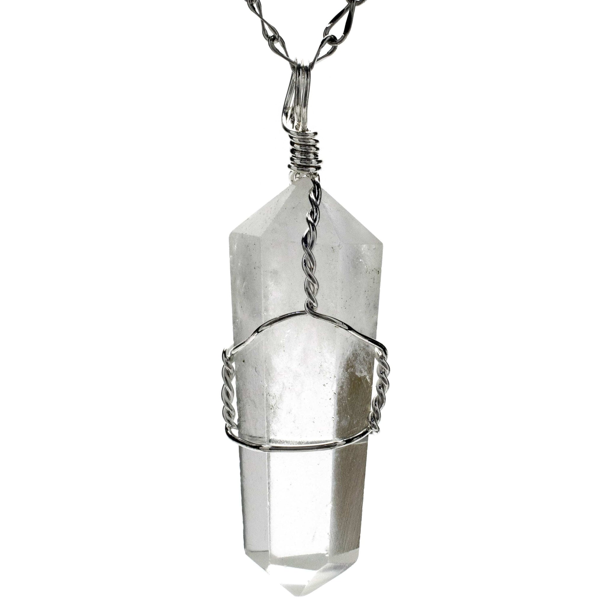 KALIFANO | Brazilian Quartz Point Healing Crystal Pendant on Necklace