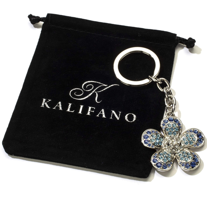 Sapphire Flower Keychain made with Swarovski Crystals – KALIFANO