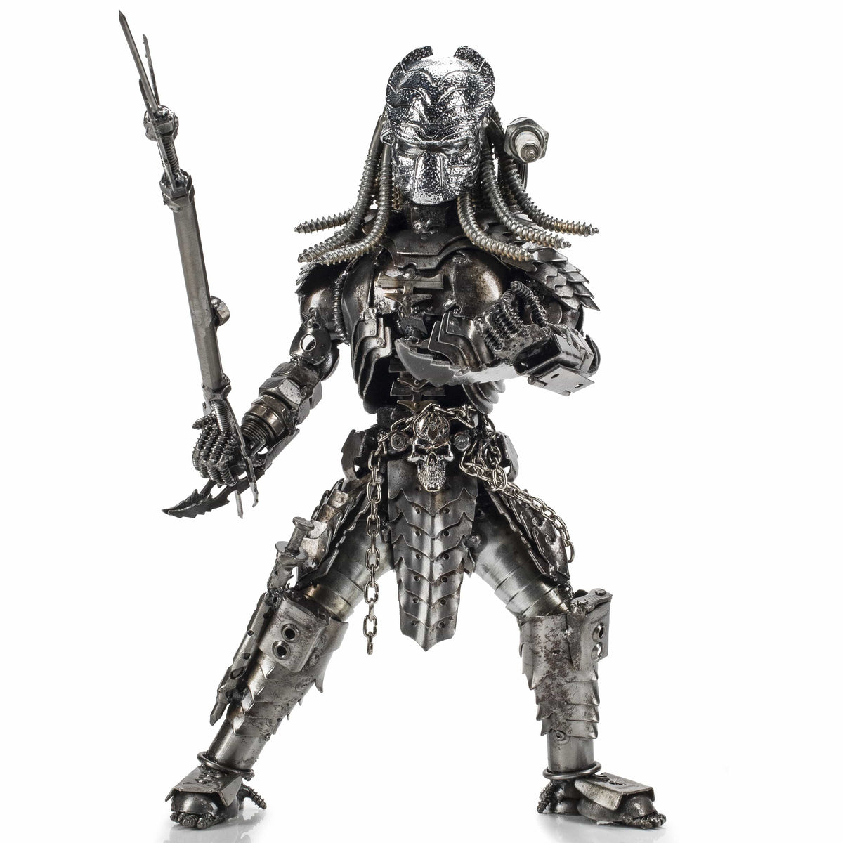 Predator with Brass Inspired Recycled Metal Sculpture