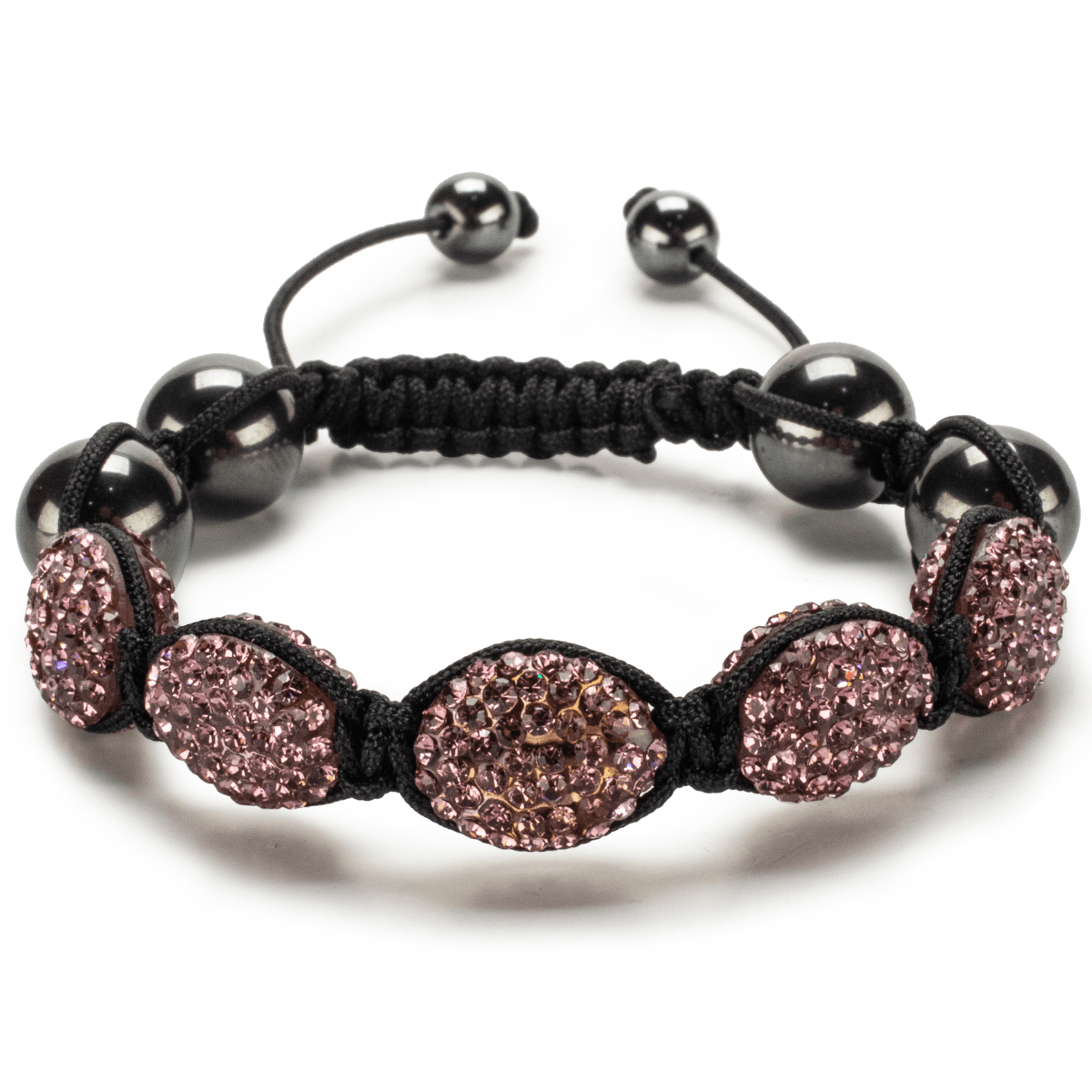 Amethyst Crystal Oval Shamballa Bracelet
